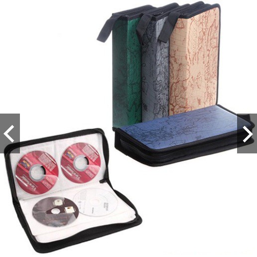 Cassette Holder CD DVD Bag Holder Disc Storage 80 Discs Map Motif ...