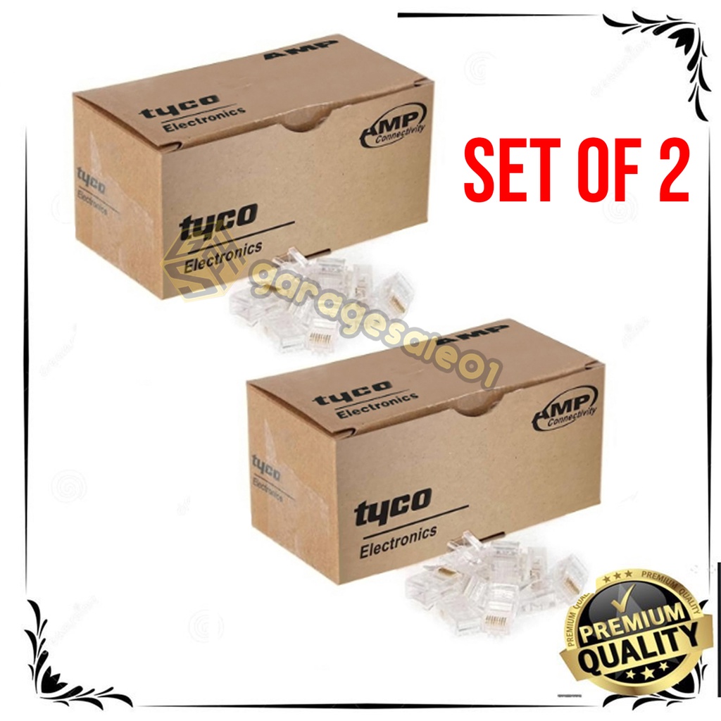 (SET OF 2) AMP Tyco RJ45 Connector CAT5E CAT6 Pack of 100PCS | Shopee ...