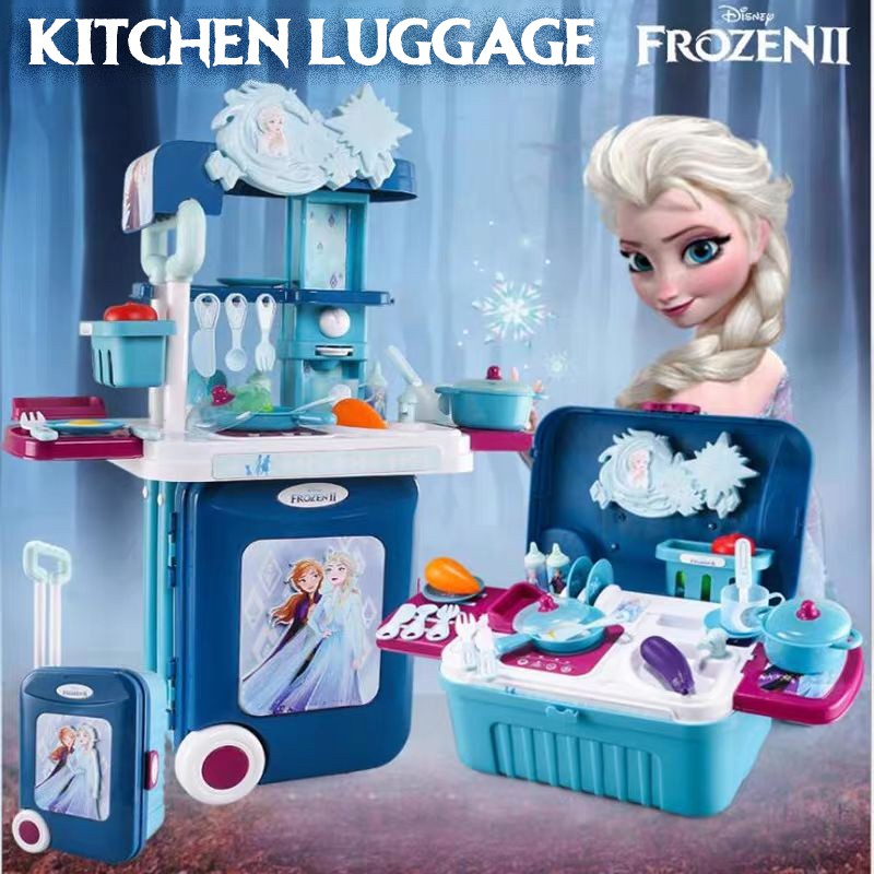 3 in1 Frozen Luggage Bag Make up Toy Kitchen Toy Set trolley play ...