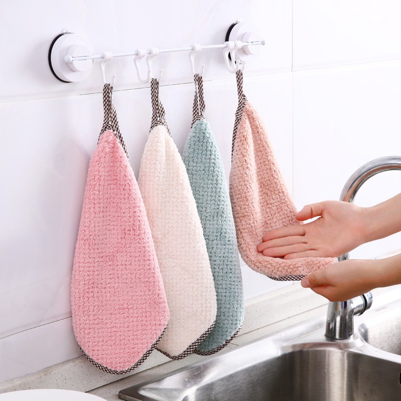 COD Coral towel kitchen cleaning towel rag cloth (thickened) | Shopee ...