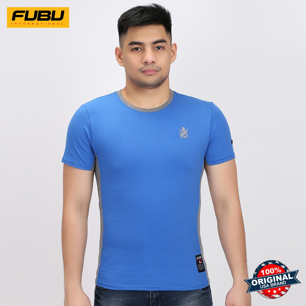 FUBU Round Neck Muscle Fit FBT21B-0037 (R.Blue/Gray ) | Shopee Philippines