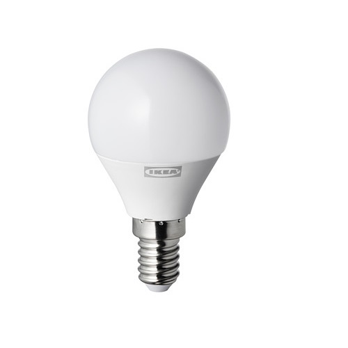 Warm Yellow LED Bulb E14 250 Lumen Round Opal Study Light Bulb 2.4 Watt ...