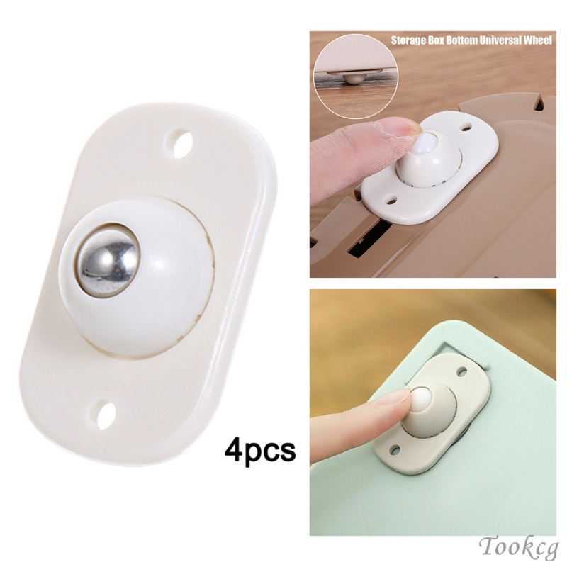 4pcs Sticky Storage Box Pulley Caster, 360 Rotating Sliding Ball Castor ...