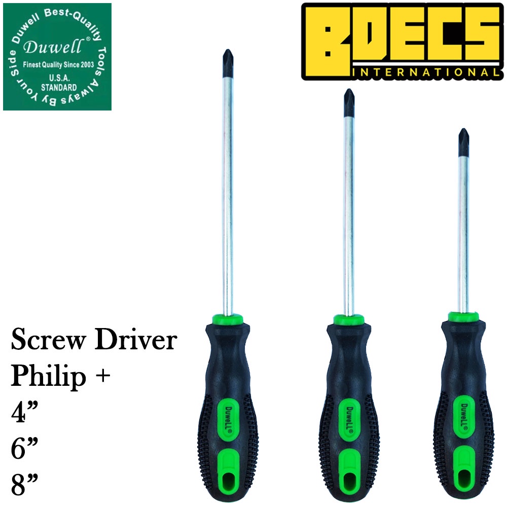 Duwell Screw Driver Magnetic Tip Philip or Flat Head Extra Grip High ...