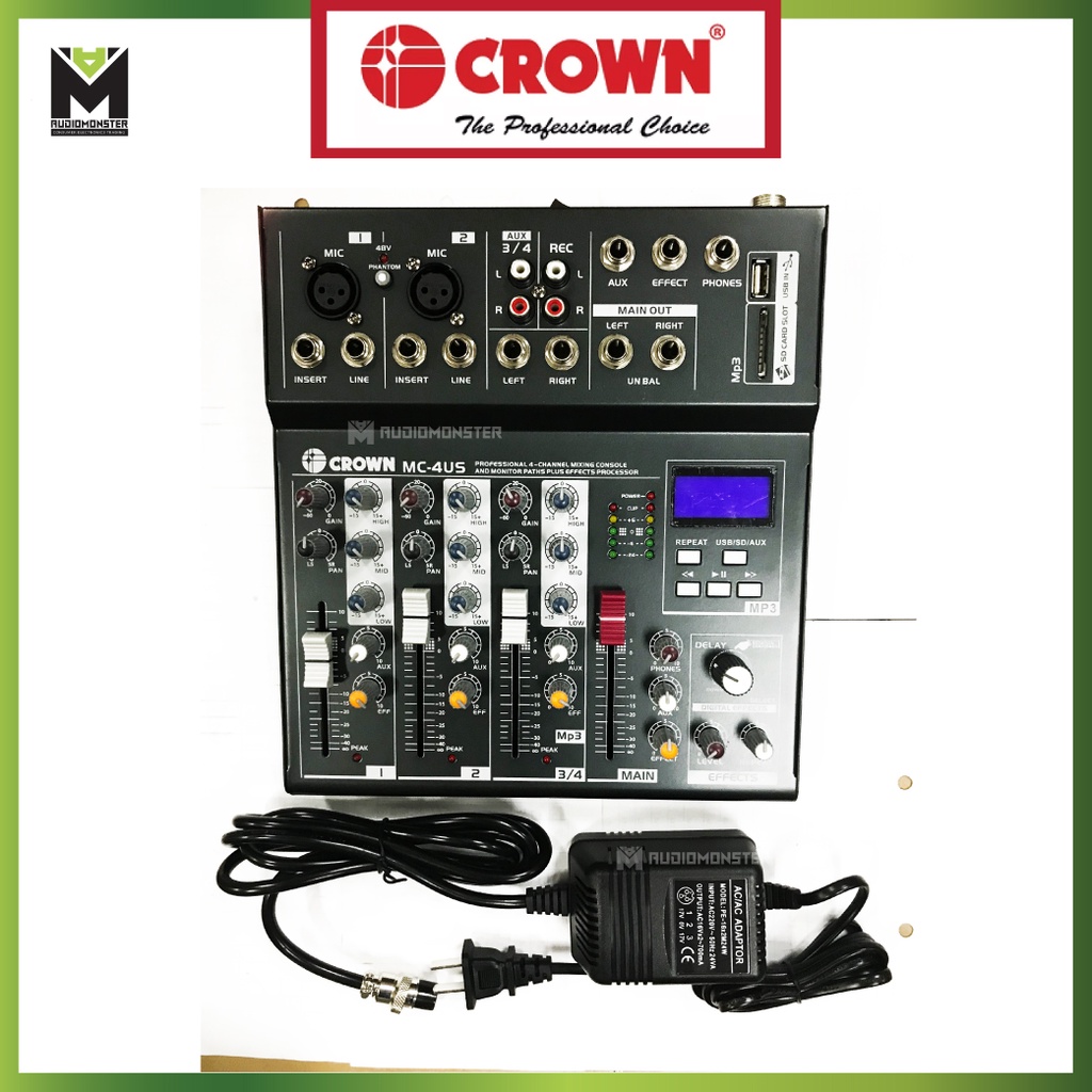 Crown MC-4US Mixer 4 Channel Line Input Mixing Console | Shopee Philippines
