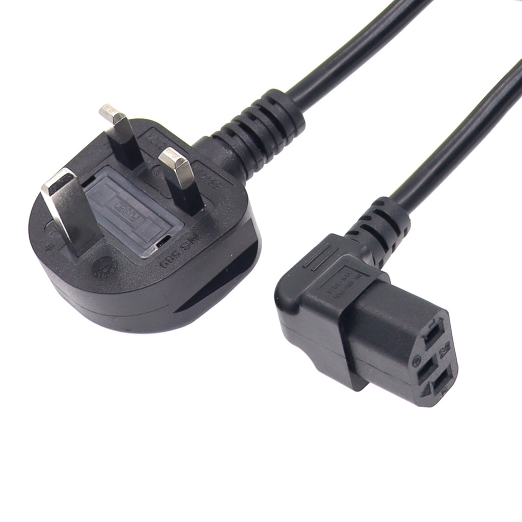 Angled C13 Computer UK Power Cable European Type G Adapter Plug to IEC ...