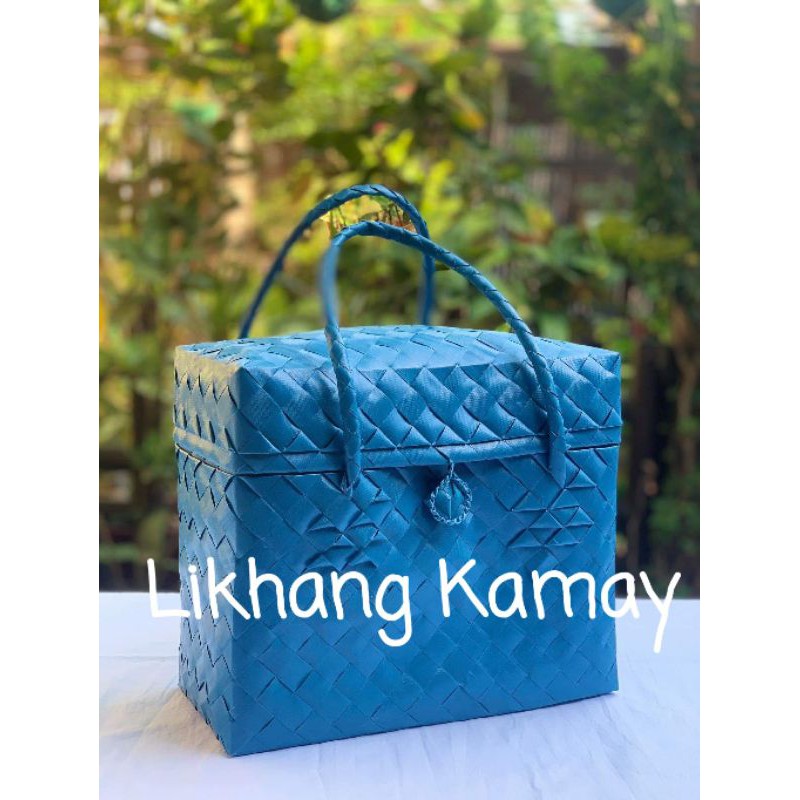 BOX LIKHANG KAMAY Plastic Bayong Box set of 3 bayong bag box handmade ...
