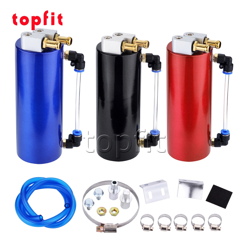 Universal 450ml Aluminum Racing Oil Catch Tank Can Round Can Reservoir ...