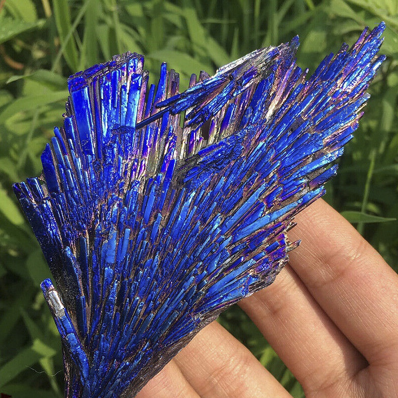 Natural Stone Electroplating Peacock Feather Lightning Quartz Stone ...