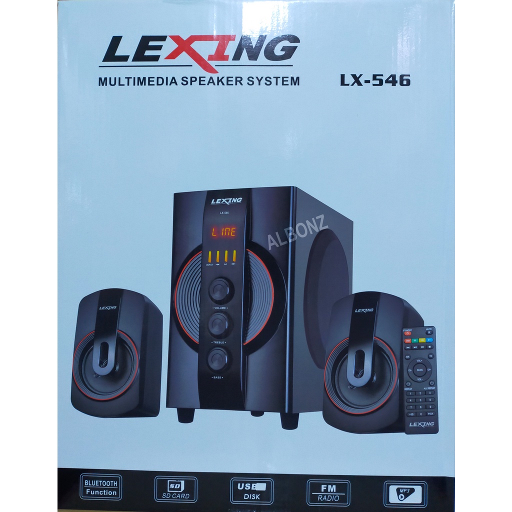 Multimedia Speaker Lexing LX-556 2.1 with Bluetooth /SD/USB/FM | Shopee ...