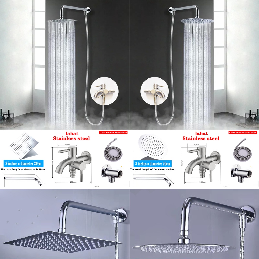 Stainless steel High Pressure Filtered Shower Head With Hose And Dual ...