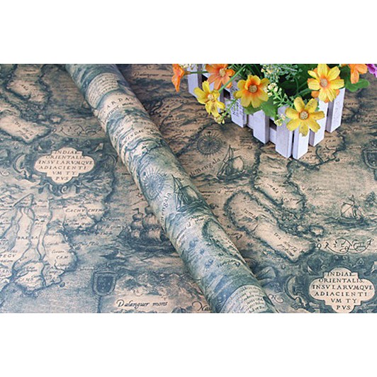 "GREEN Maps" Themed Vintage Kraft Gift Wrapping Paper | Shopee Philippines