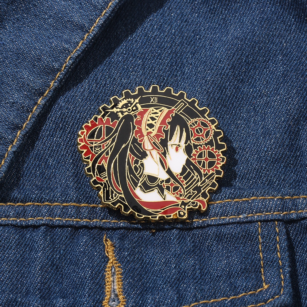 Anime DATE A LIVE Enamel Brooch Pins Cartoon Tokisaki Kurumi Exquisite ...