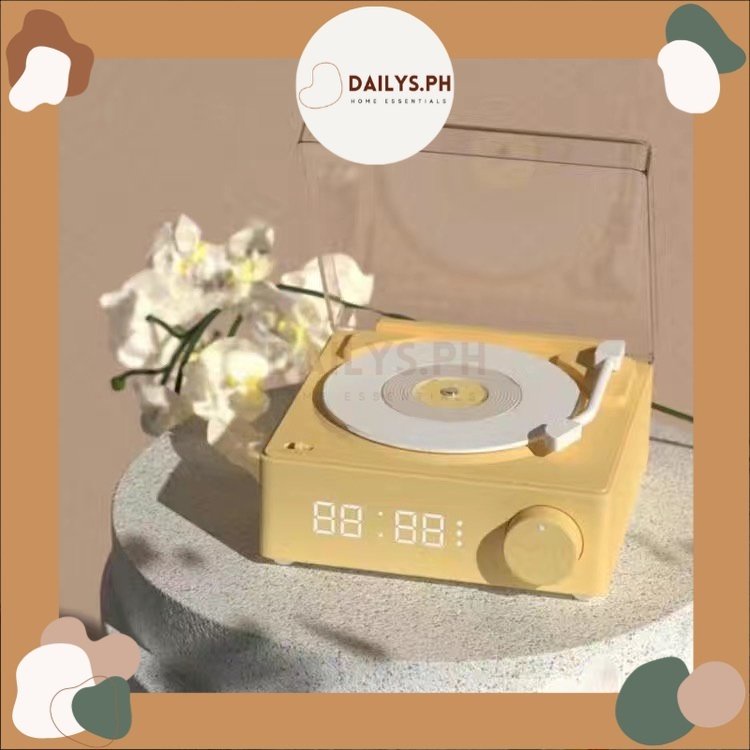 •DAILYS• Modern Record Bluetooth Speaker with Digital Clock and Alarm ...