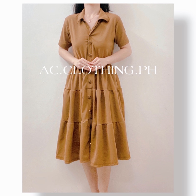 BHEA POLO MIDI LAYERED DRESS By: AC.clothing.ph | Shopee Philippines
