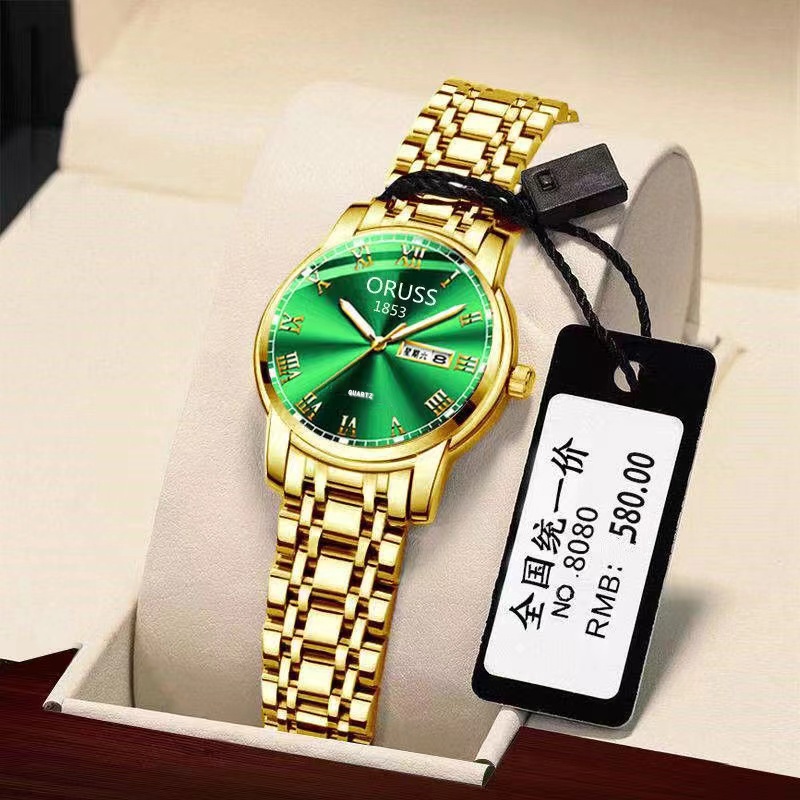 [Gift][With Box]ORUSS 100% original Ladies Watch Stainless Steel Gold ...