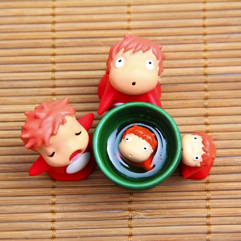 Hayao Miyazaki Ponyo on the Cliff by the Sea Mini Figures Cute Ponyo ...