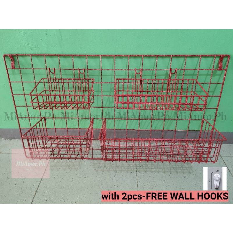 RASPBERRY WIRE MESH GRID WALL METAL WIRE HOME DECOR ORGANIZER | Shopee ...