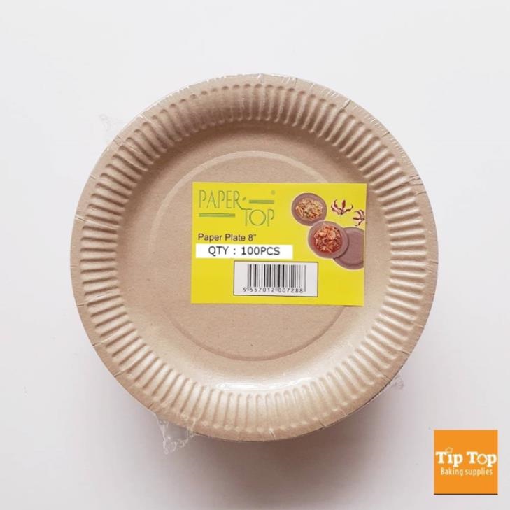 PAPER PLATE BROWN 8" 100PCS | Shopee Philippines