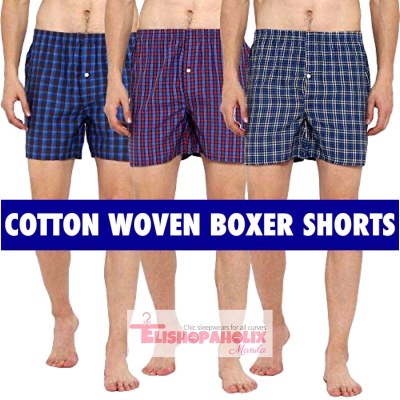 3-in-1 PROMO PACK COTTON WOVEN BOXER SHORTS (UNISEX) Medium-3XL ...