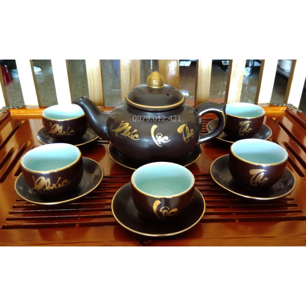 Bat Trang Phuc Loc Tho tea set | Shopee Philippines