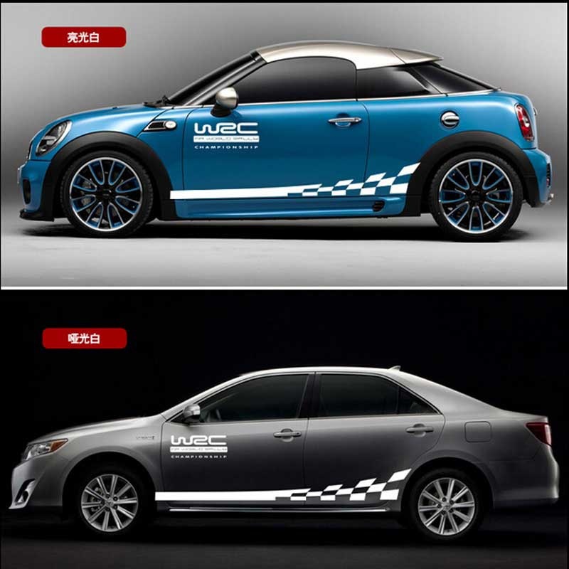 2PCS/Set Car Whole Body Stickers Lattice Flag Sports Version For Decals ...