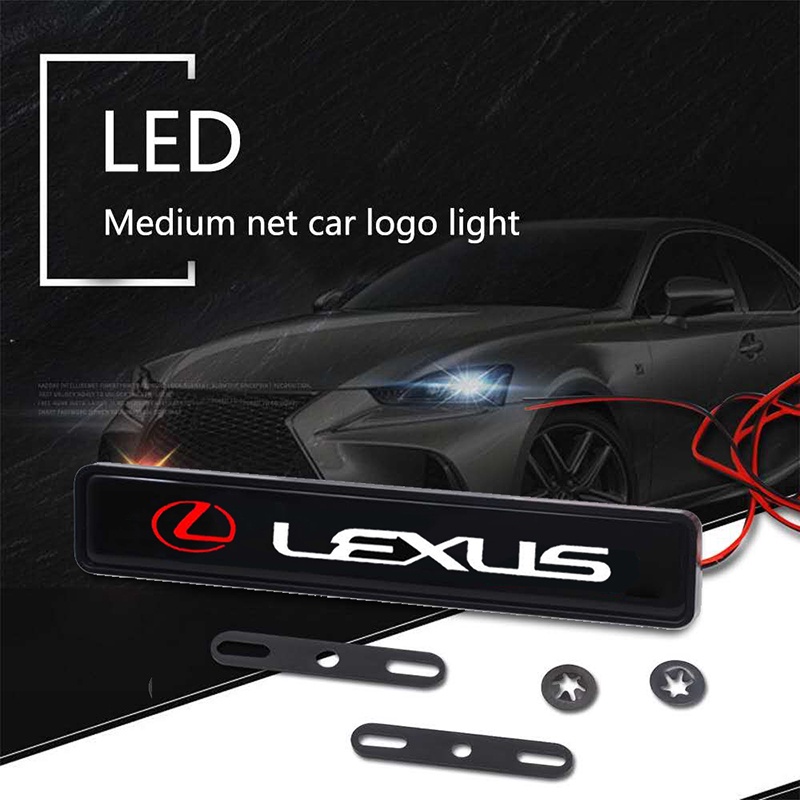 1Pc LEXUS Car Front Grille Luminous Emblem Badge LED Decoration Lights ...
