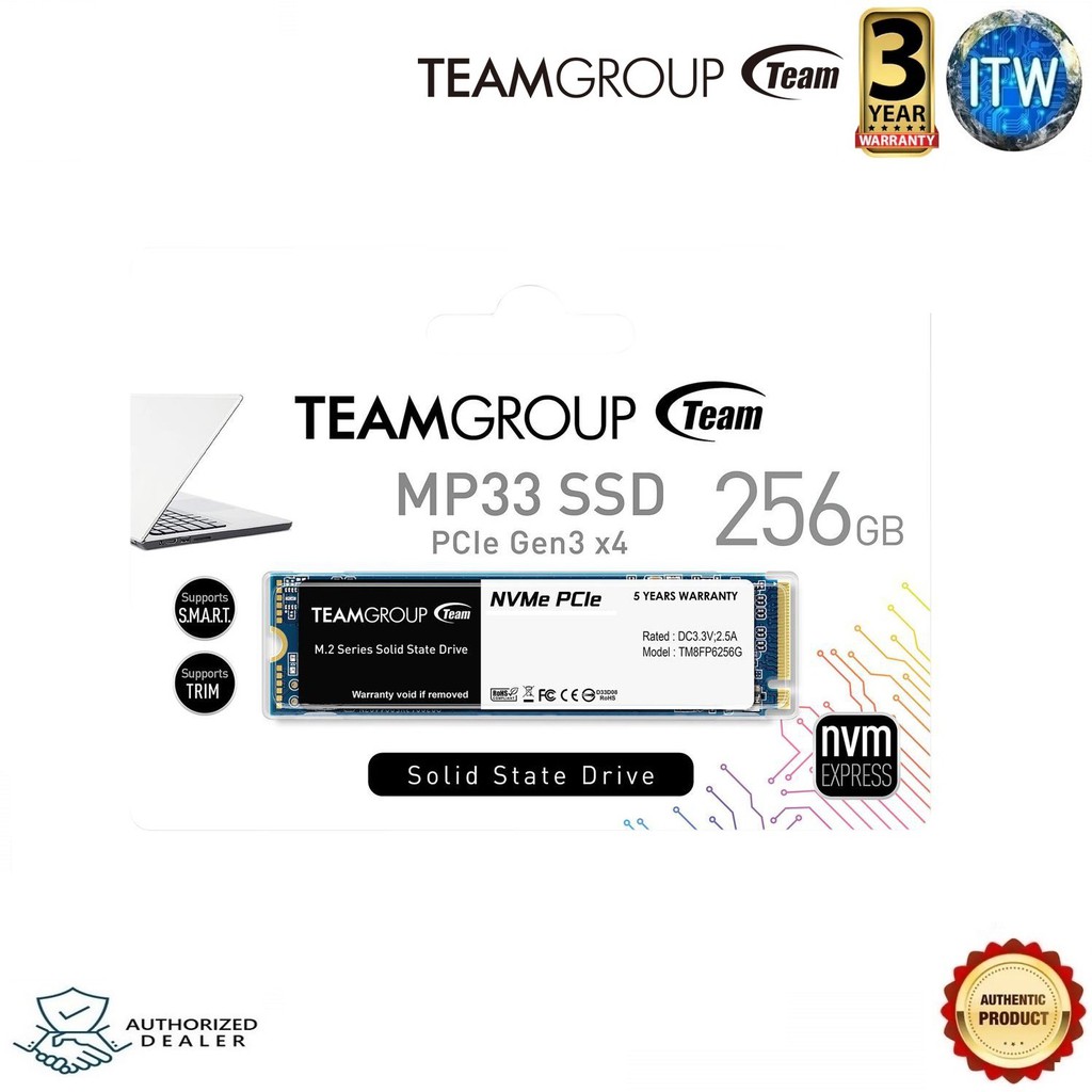 TEAMGROUP MP33 256GB M.2 PCIe 2280 3.0 x4 with NVMe 1.3 3D NAND ...