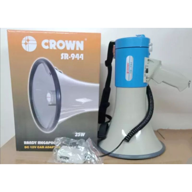 CROWN SR-944 HANDY MEGAPHONE WITH SIREN & WISTLE FREE BATTERY | Shopee ...