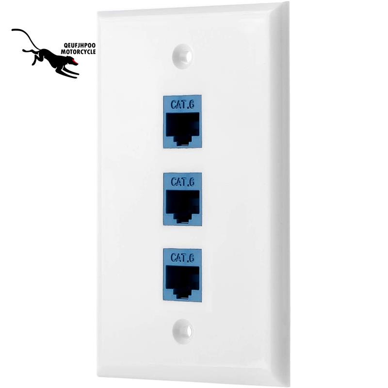 1Pack 3-Port Ethernet Wall Plate, RJ45 Wall Plate with RJ45 Keystone ...