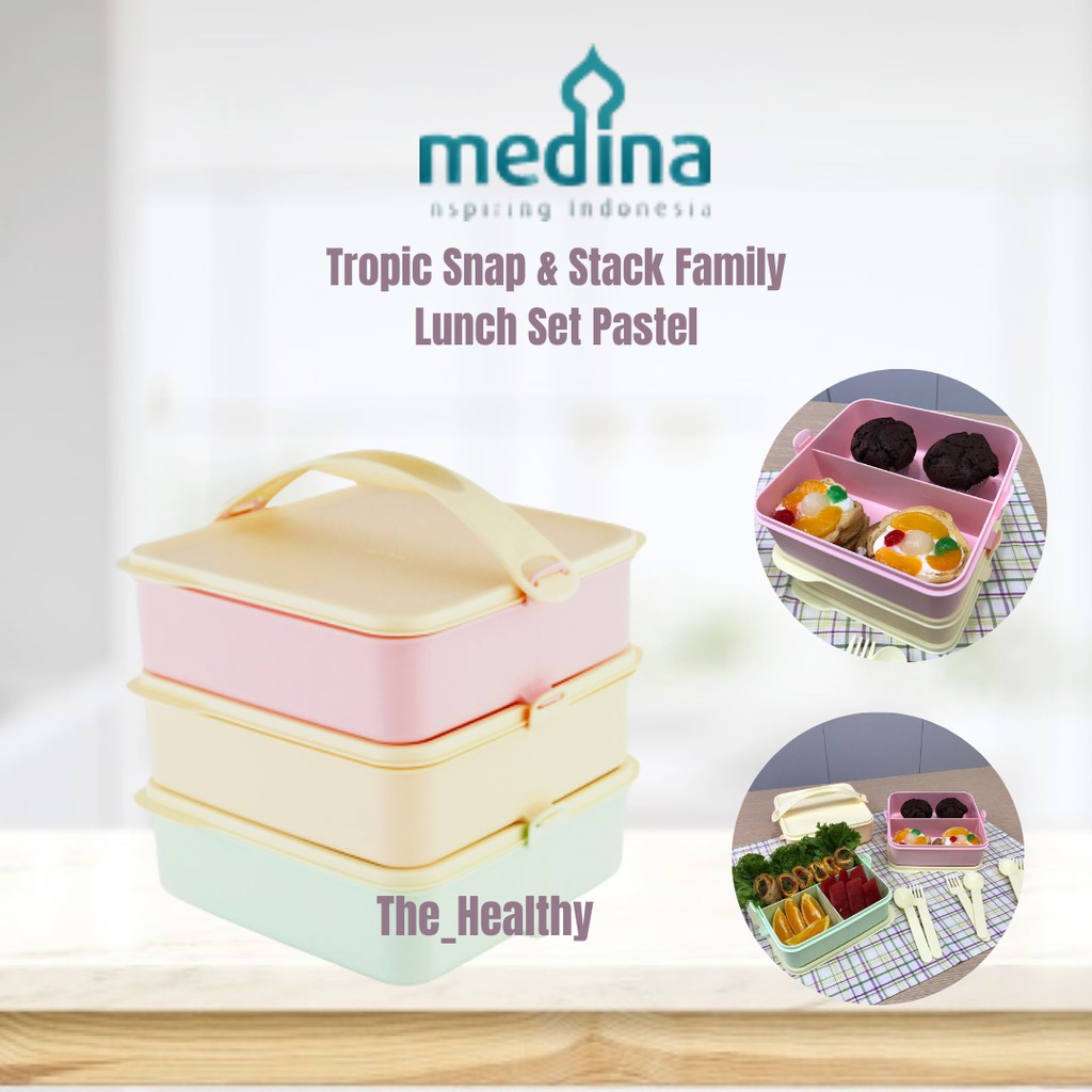 Jumbo Pastel Lunch Box Jumbo Tropic 3-tier | Shopee Philippines