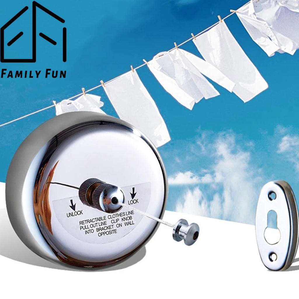 2.8M Telescopic Invisible Wall Hanging Clothesline Retractable Dryer ...