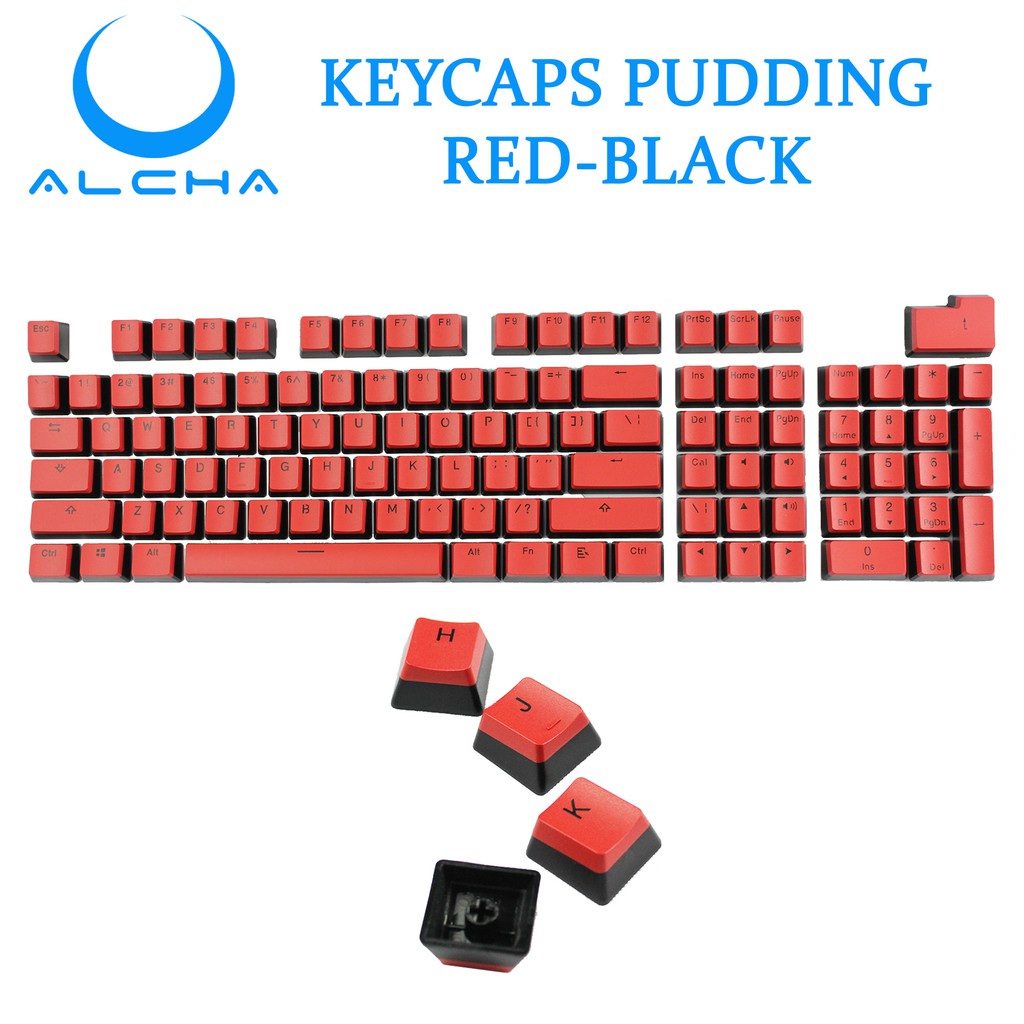 Alcha KEYCAPS PUDDING/PUDING RED - BLACK MECHANICAL KEYBOARD BACKLIT ...