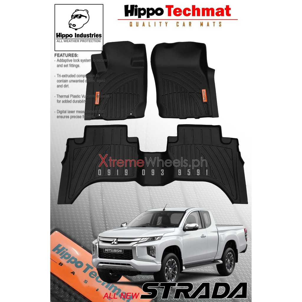 Strada 2008 to 2025 Hippo Techmat 1st-2ndrow Deep Dish Floor Matting ...