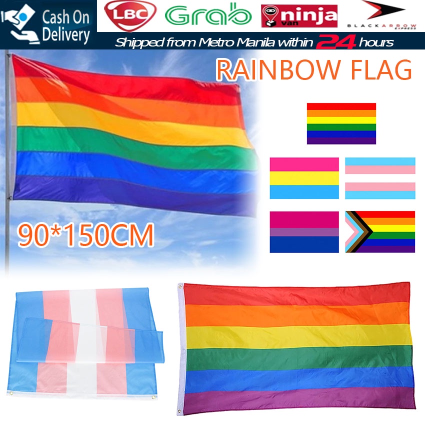 90x150CM Rainbow Flag Mini for LGBT Gay Pride Lesbian Homosexual Party Supplies Large ...