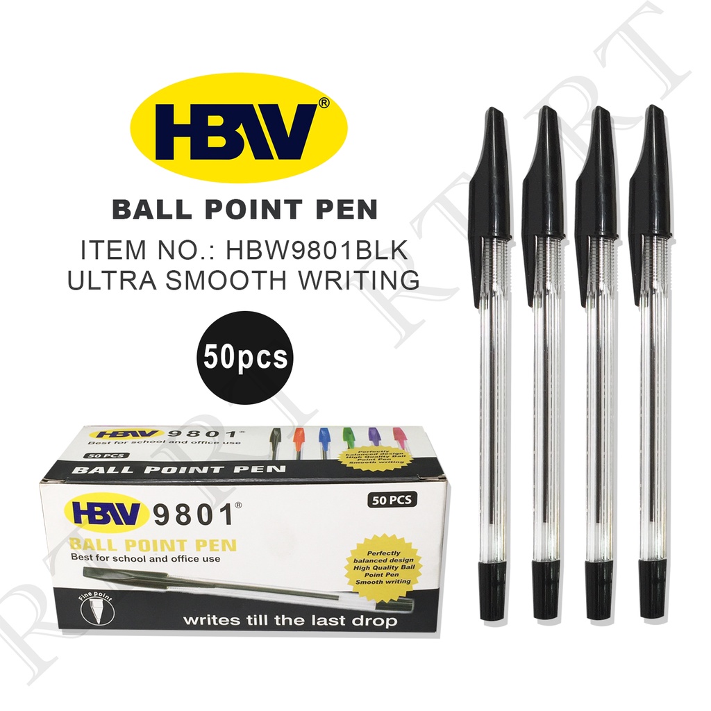 Colorful HBW 50pcs school office supplies blue black red Ball Point Pen ...