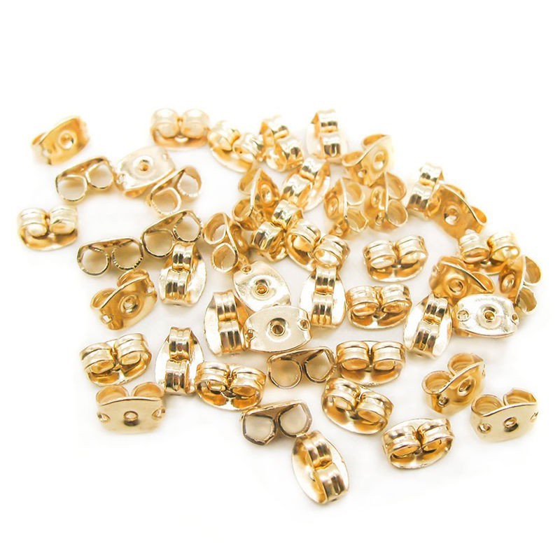 10x Gold Earring Back Ear Nut Earring Stopper Finding | Shopee Philippines
