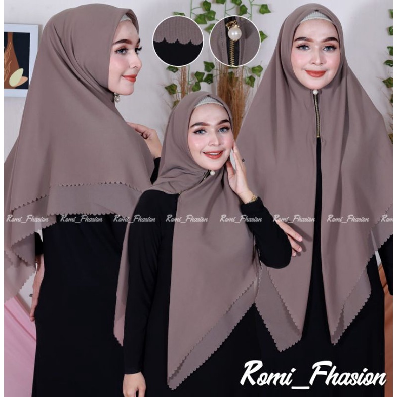 Hijab Square/Triangle HIJAB ZIPPER Pearl/ JUMBO 130X130 PREMIUM/HIJAB ...