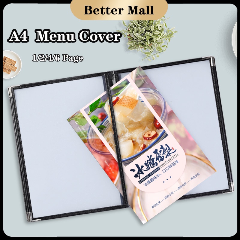 Transparent A4 Menu Cover Restaurant Cafe Bar Menu Book Menu Board 1/2 ...