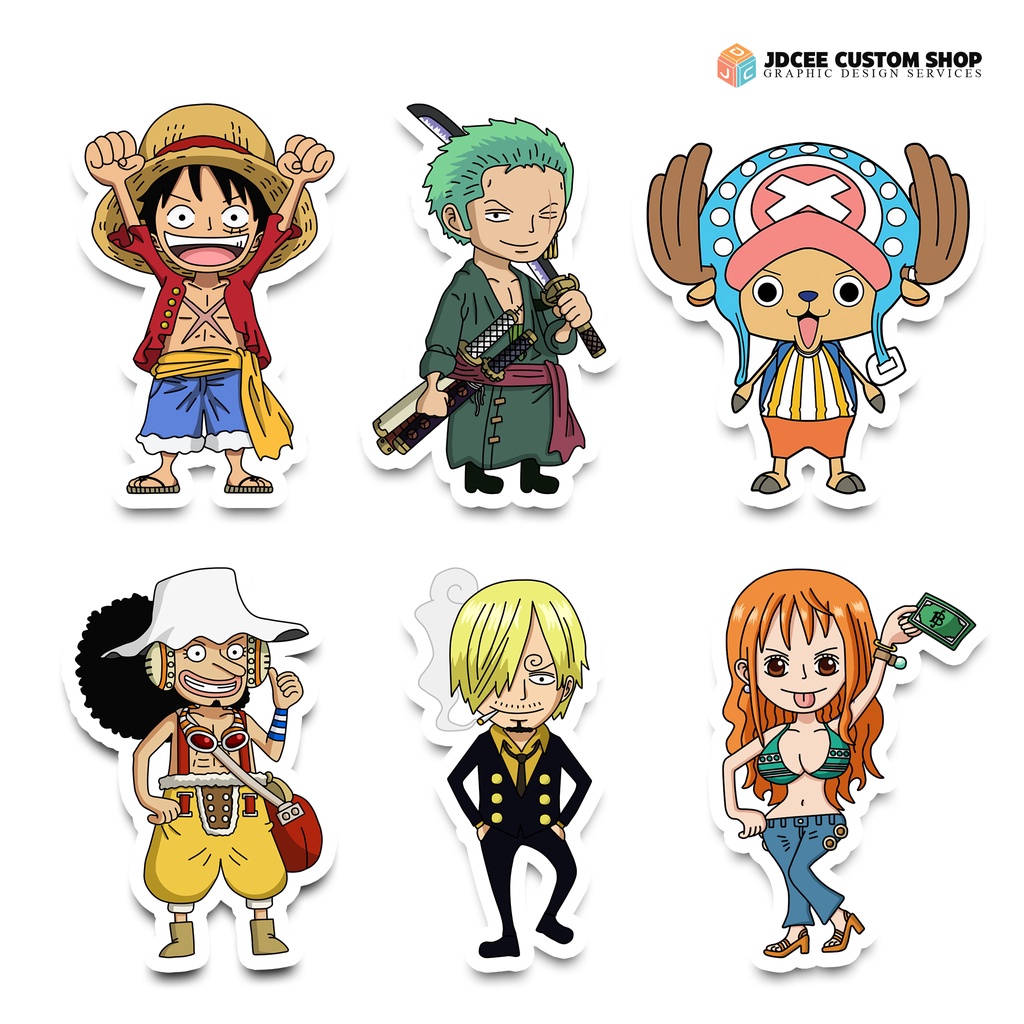 (SET) One Piece Characters Stickers - High Quality Laminated Waterproof ...