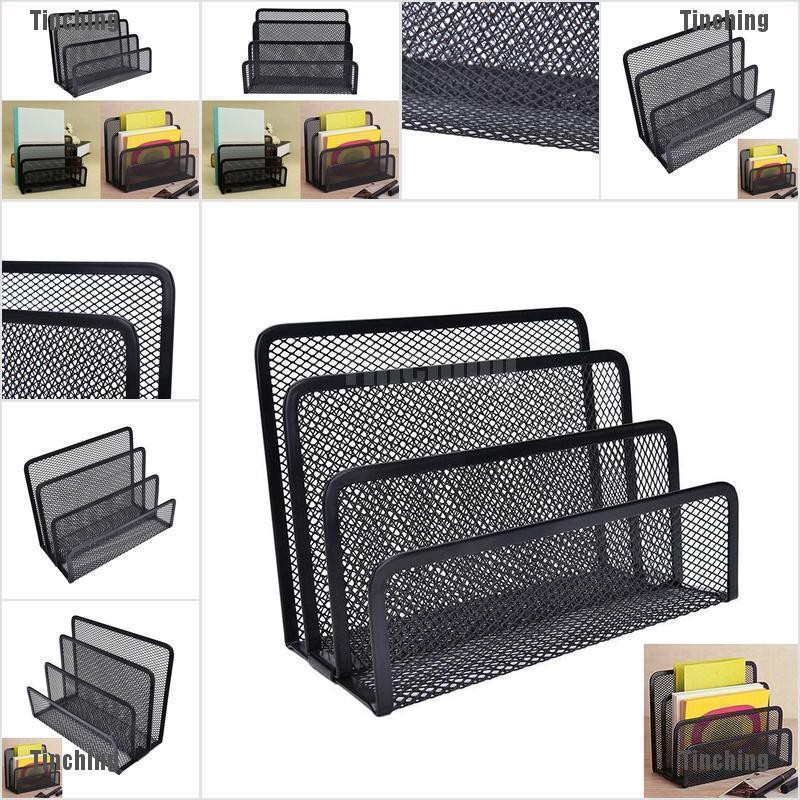 Tinching Mesh Desk Organizer File Storage Folder Holder Rack Metal ...