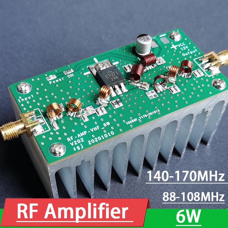 RF Power Amplifier 6W FM 88-108MHz 140-170MHz DC 12v for VHF Ham Radio ...