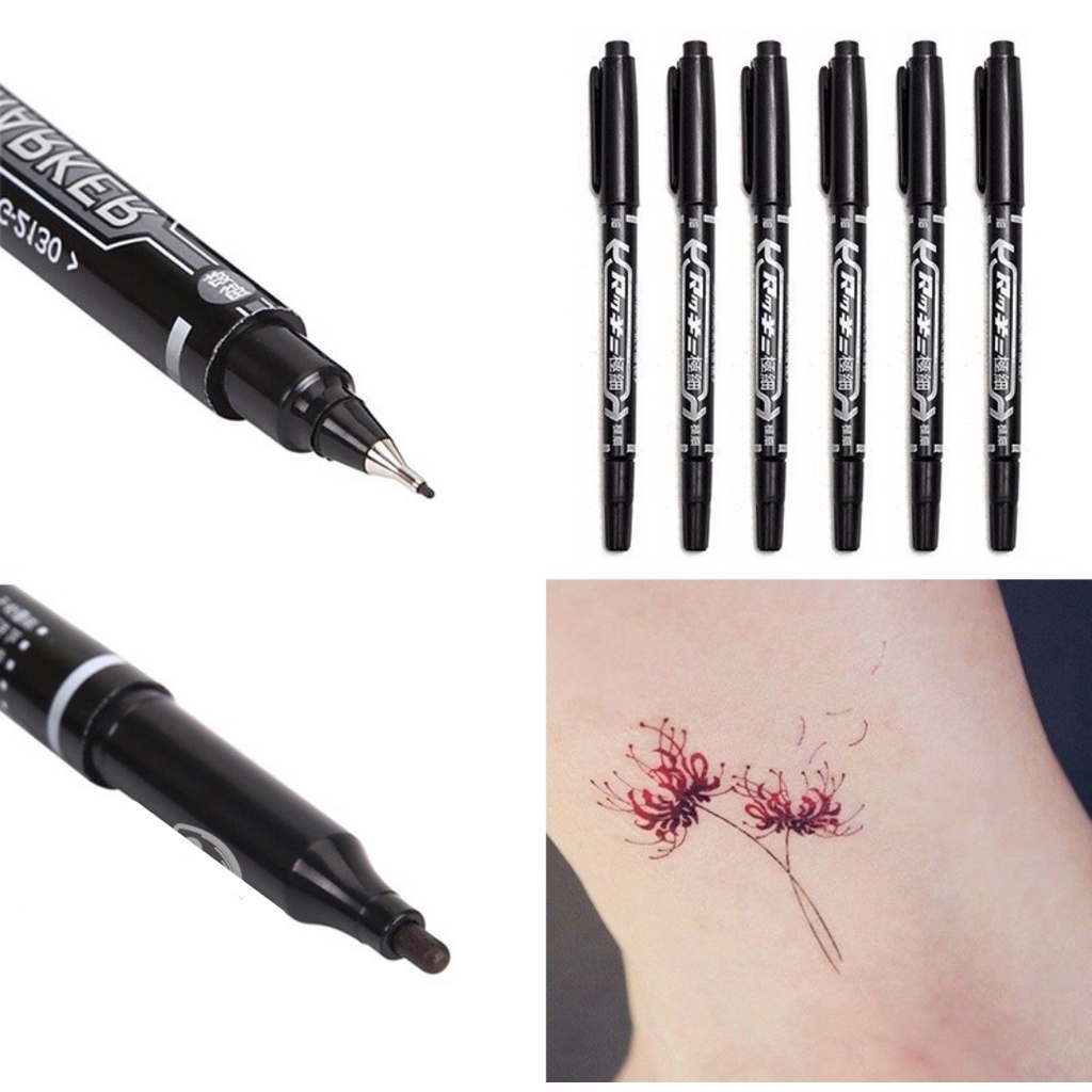 1PCS Dual-Tip Tattoo Skin Marker Piercing Marking Pen Tattoo Supply For ...