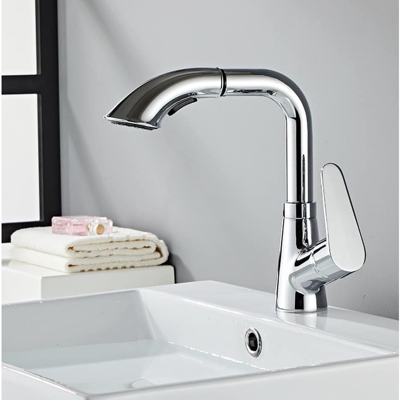 Pull out sink faucet mixer cold and hot water basin faucet | Shopee ...