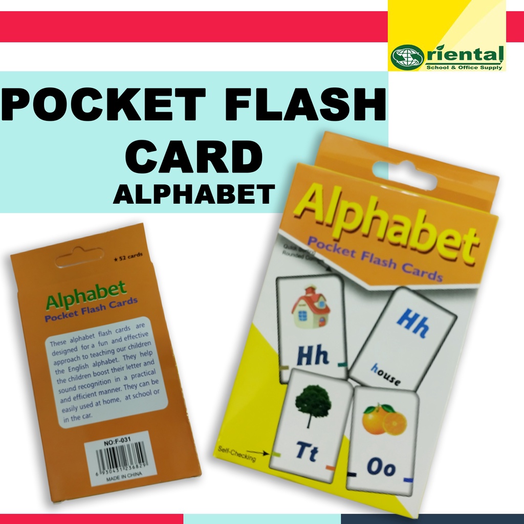 Pocket Flash Cards Alphabets - Letters, Words and Pictures in 1 set of ...