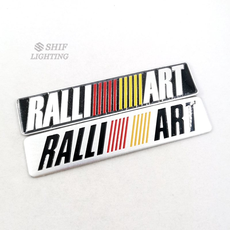 1 x Aluminum RALLIART Logo Car Auto Side Rear Decorative Emblem Badge ...