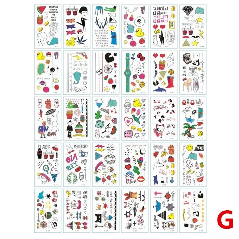 30pcs Temporary Tattoo Sticker Waterproof And Cute Sticker English Letter