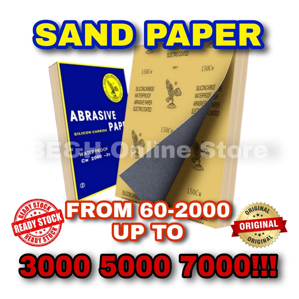 Sand Paper Wet Dry Sandpaper Waterproof Abrasive Paper Kertas Pasir ...