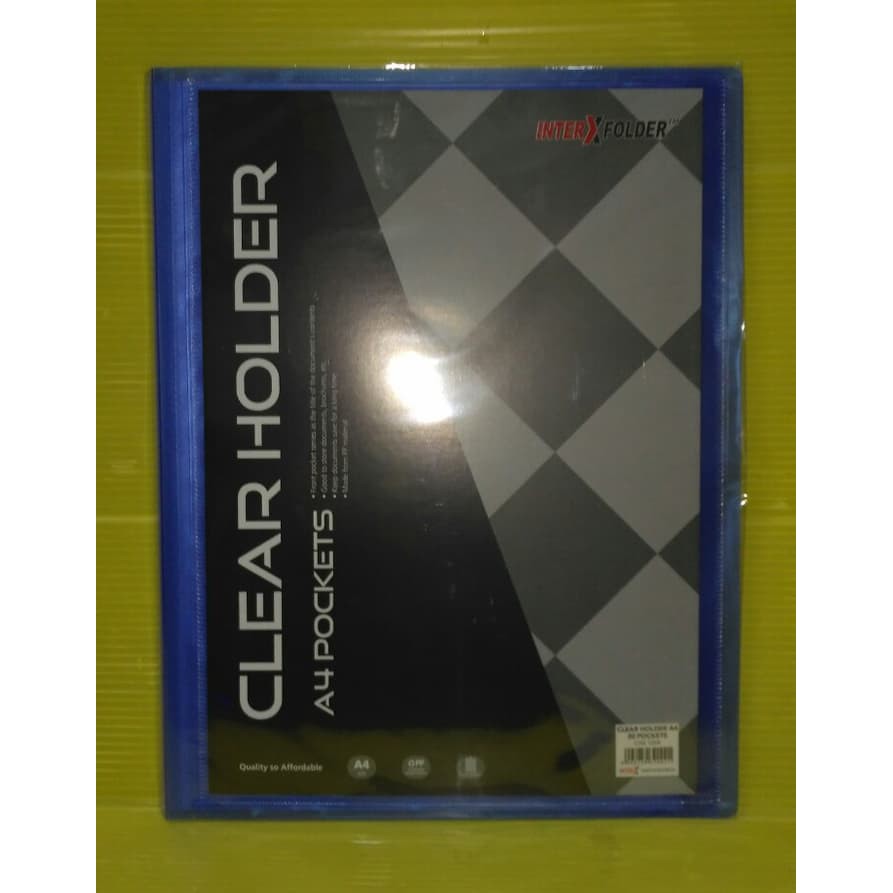 Clear Holder - Inter X A4 Keeper Document 40 Sheets BLUE | 40 Sheet A4 ...