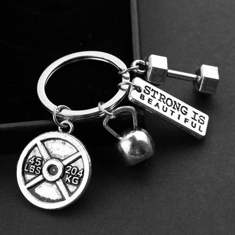 1pc Strength Sports Barbell Dumbbell Charm Weight Fitness With Words ...